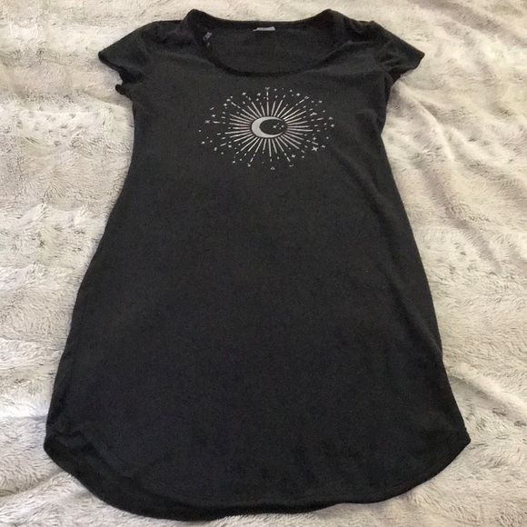 NOBO | Dresses | Black Velour Zodiac Shirt Dress Xs Bodycon Stretch ...